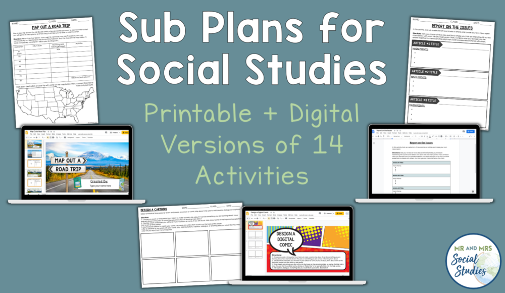 4 Clever Ways to Use Emergency Sub Plans - Mr and Mrs Social Studies