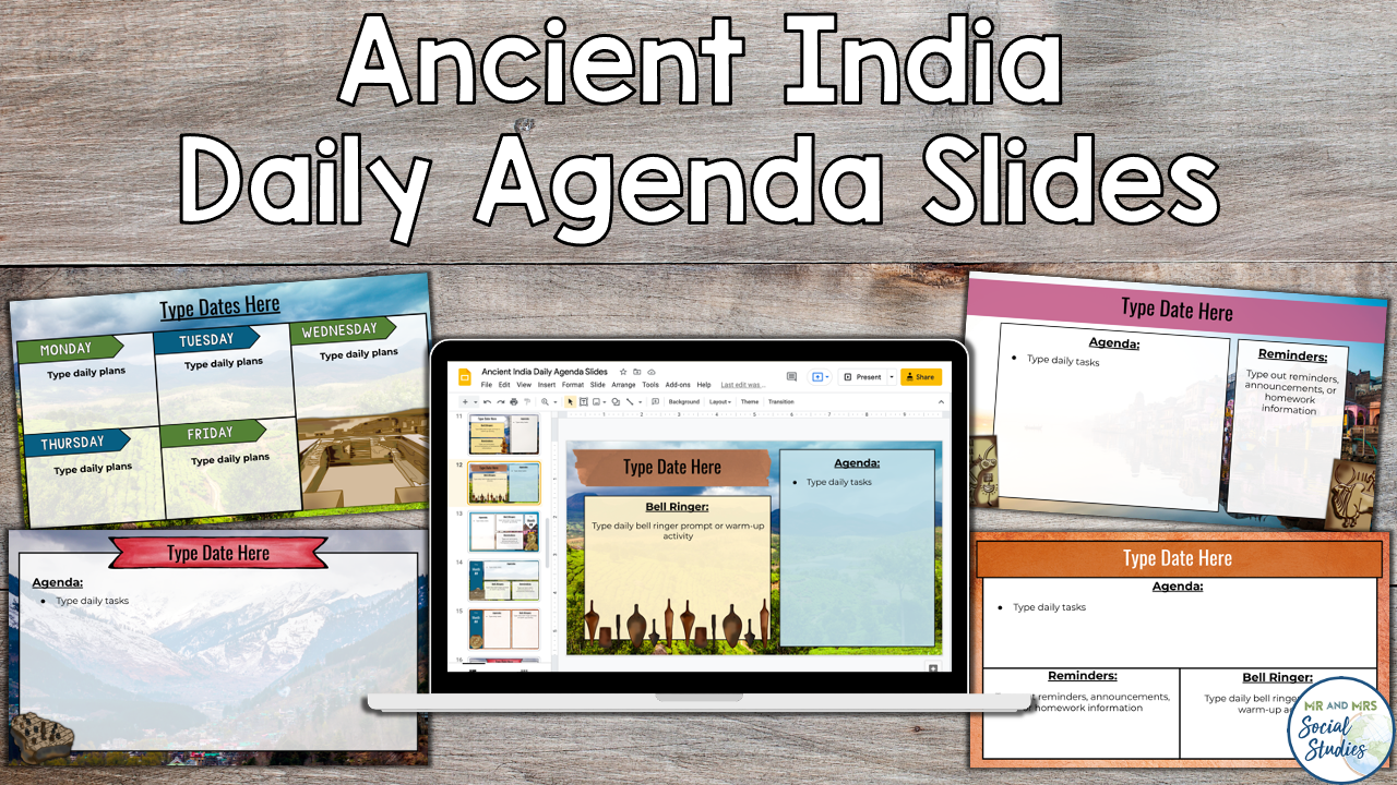 Daily Agenda Slides for Middle School - Mr and Mrs Social Studies