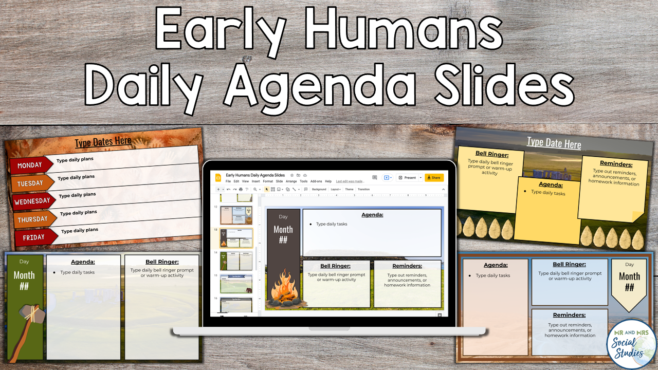 Daily Agenda Slides for Middle School - Mr and Mrs Social Studies