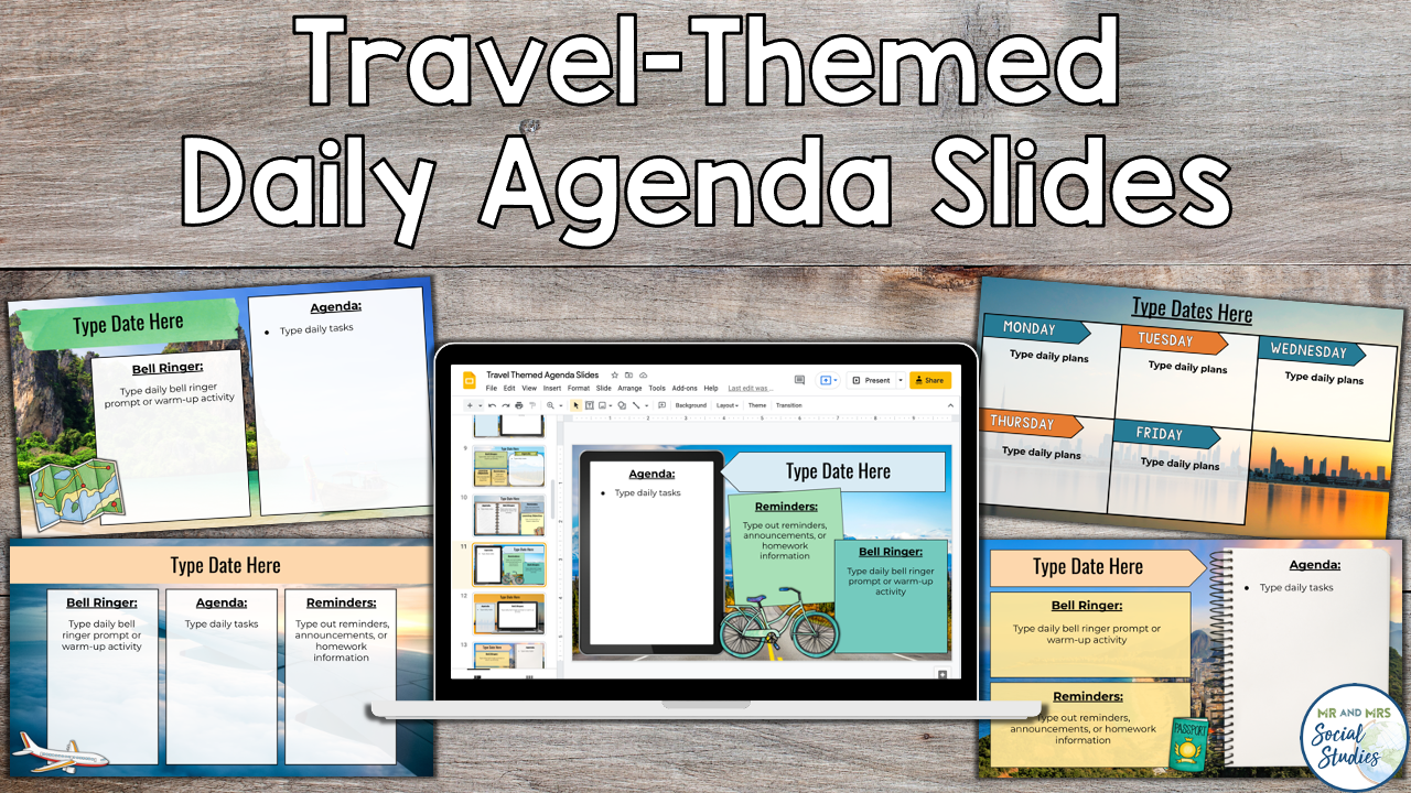 Daily Agenda Slides for Middle School - Mr and Mrs Social Studies