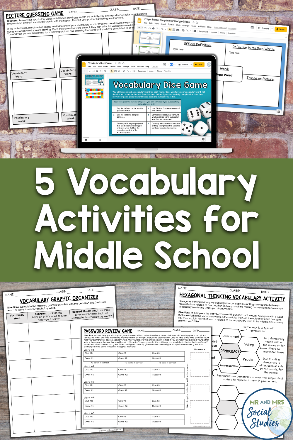 5 Vocabulary Activities for Middle School - Mr and Mrs Social Studies