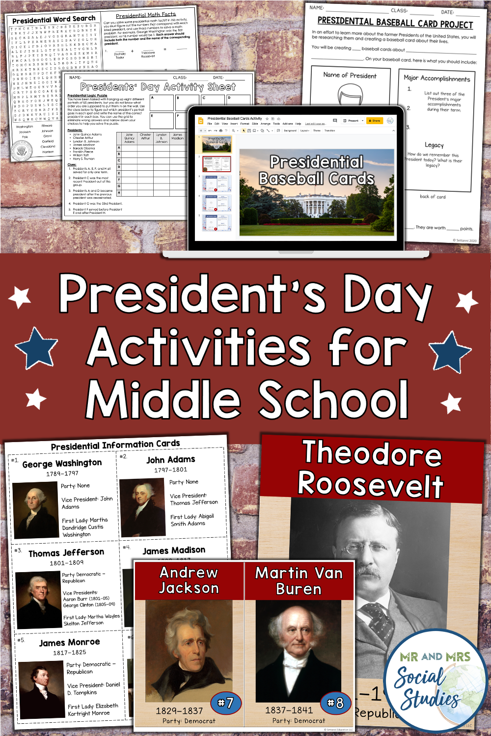 President's Day Activities for Middle School - Mr and Mrs Social Studies